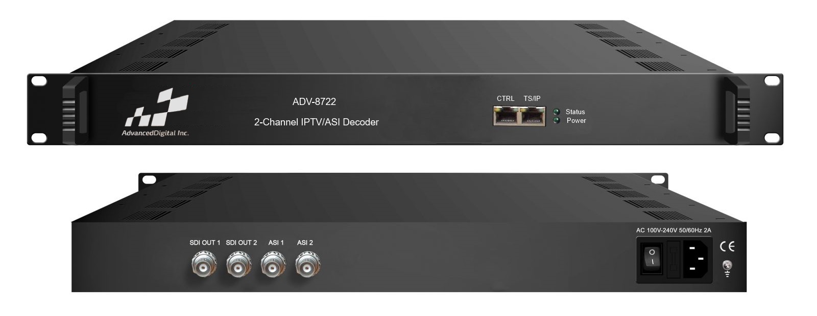 ADV-8722 - 2-Channel IP/ASI to SDI Decoder | AdvancedDigital Inc.