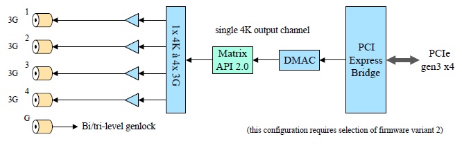 DTA-2174B - Quad 3G-SDI/ASI ports (1x12G) for PCIe